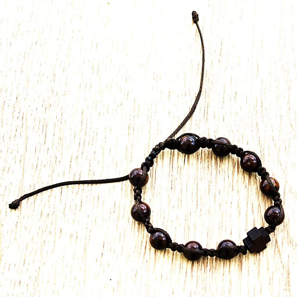 Decenario pulsera (cuentas madera) - Hermanas Clarisas Cantalapiedra